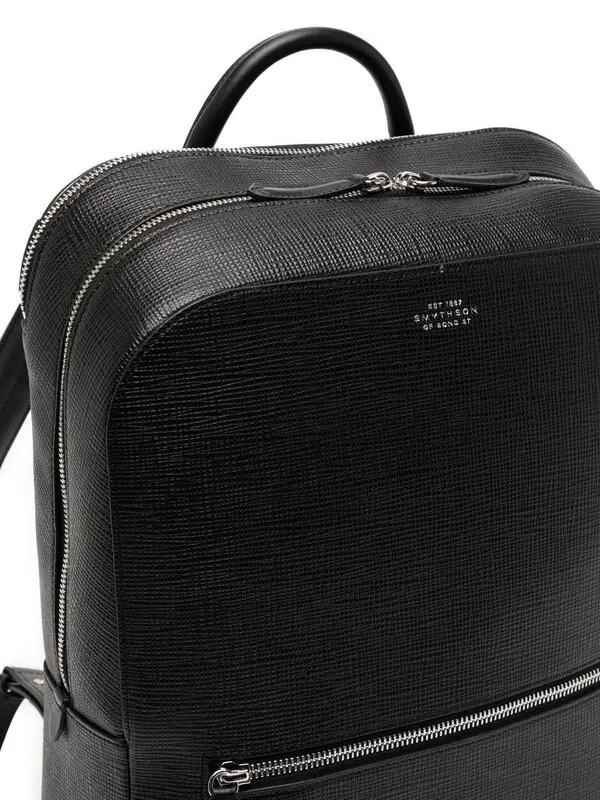 Smythson Grained-calf Leather Backpack - Black