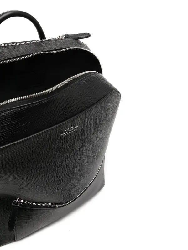 Smythson Grained-calf Leather Backpack - Black