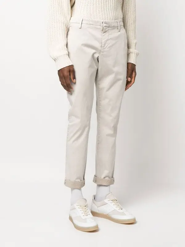 DONDUP Cropped Cotton Chino Trousers