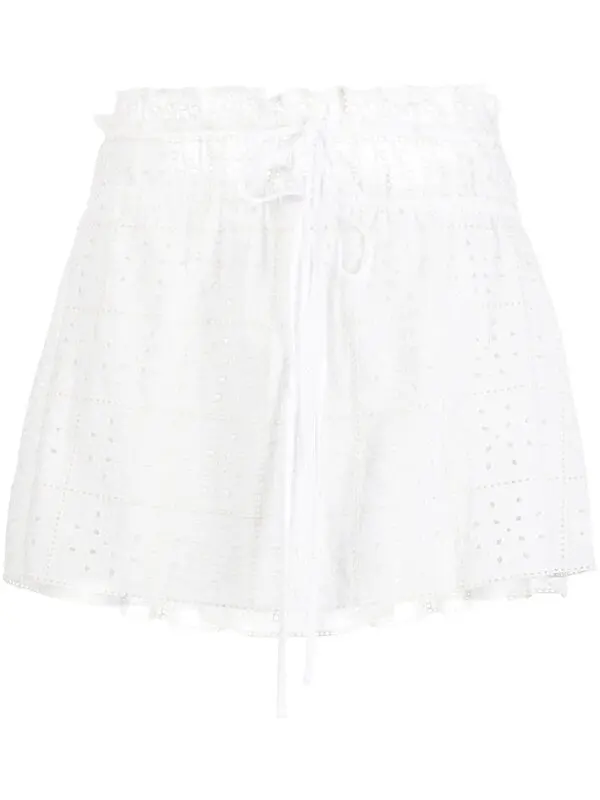 GANNI Broderie Anglaise Organic Cotton Miniskirt - White