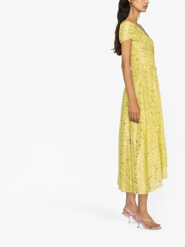 Talbot Runhof Off-shoulder Midi Dress