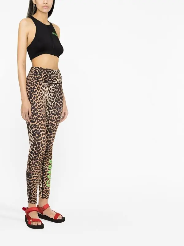GANNI Logo-print Zip-up Top