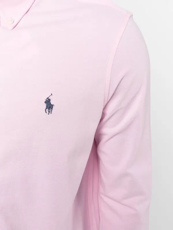 Polo Ralph Lauren Embroidered-logo Long-sleeve Shirt - Pink