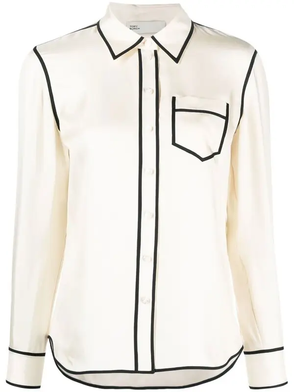Tory Burch Long-sleeve Silk Shirt