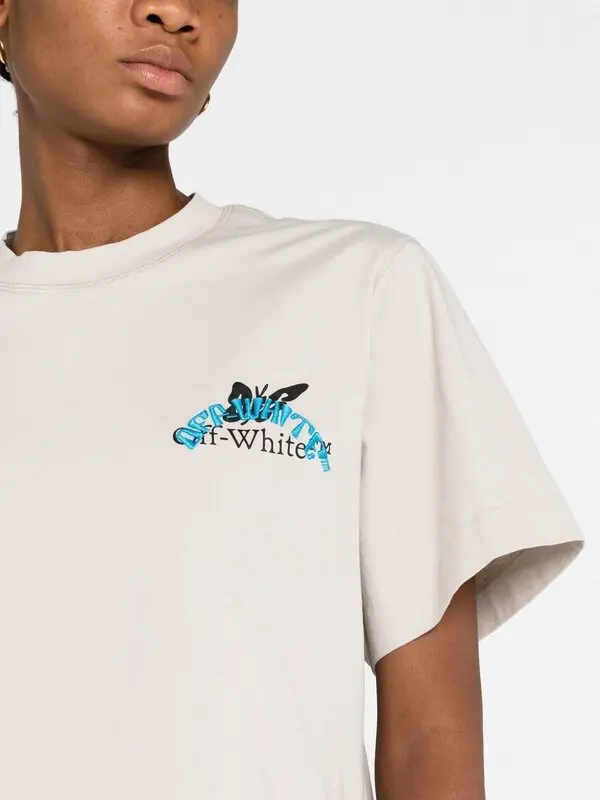 Off-White Butterfly-print Cropped T-shirt
