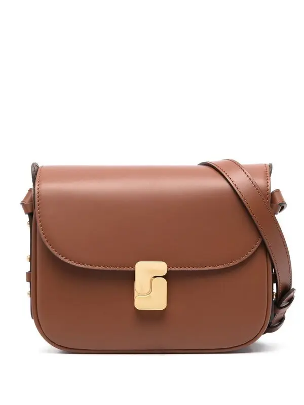 Soeur Leather Crossbody Bag - Brown