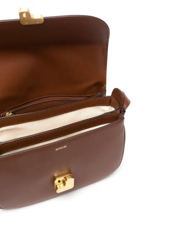 Soeur Leather Crossbody Bag - Brown