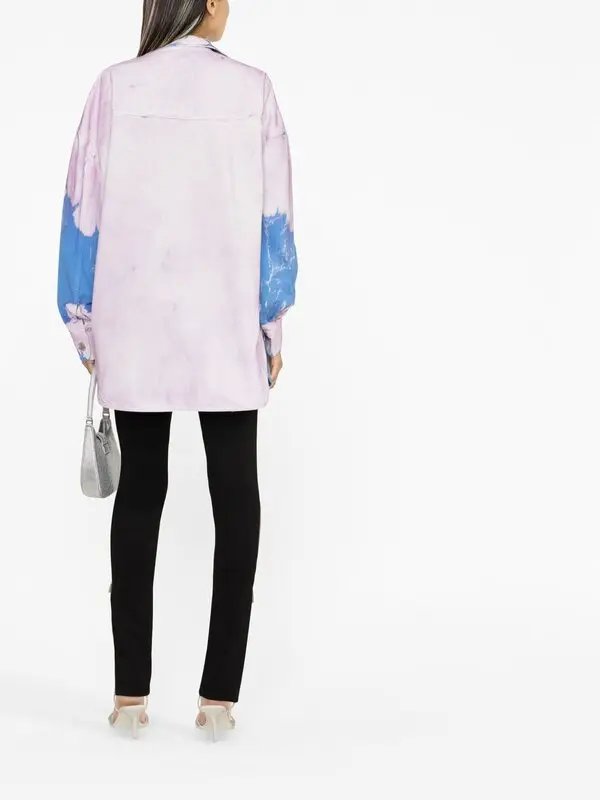 Attico Oversized Bleached-effect Shirt Jacket