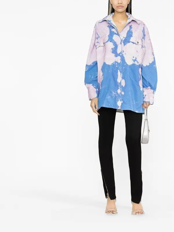 Attico Oversized Bleached-effect Shirt Jacket