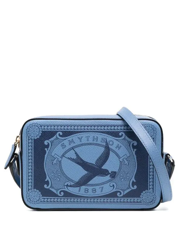 Smythson Logo Leather Camera Bag