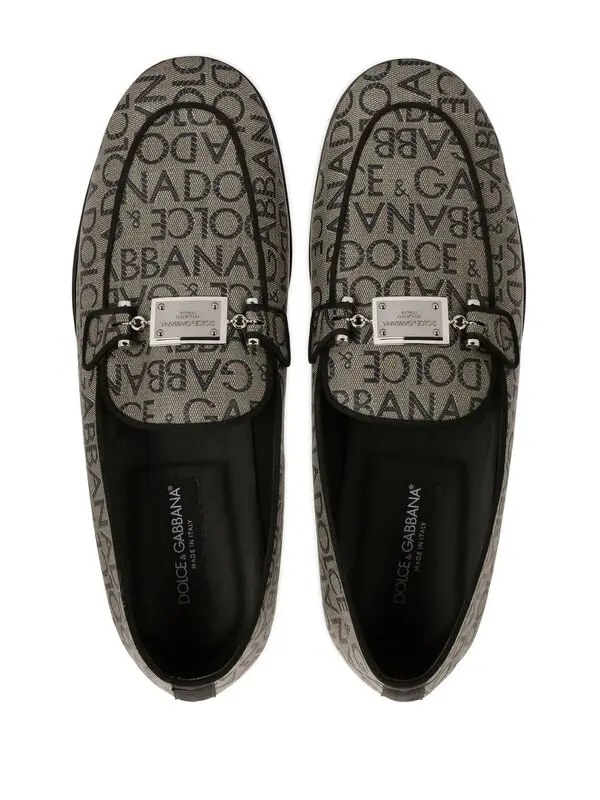 Dolce & Gabbana Logo Jacquard Loafers - Brown