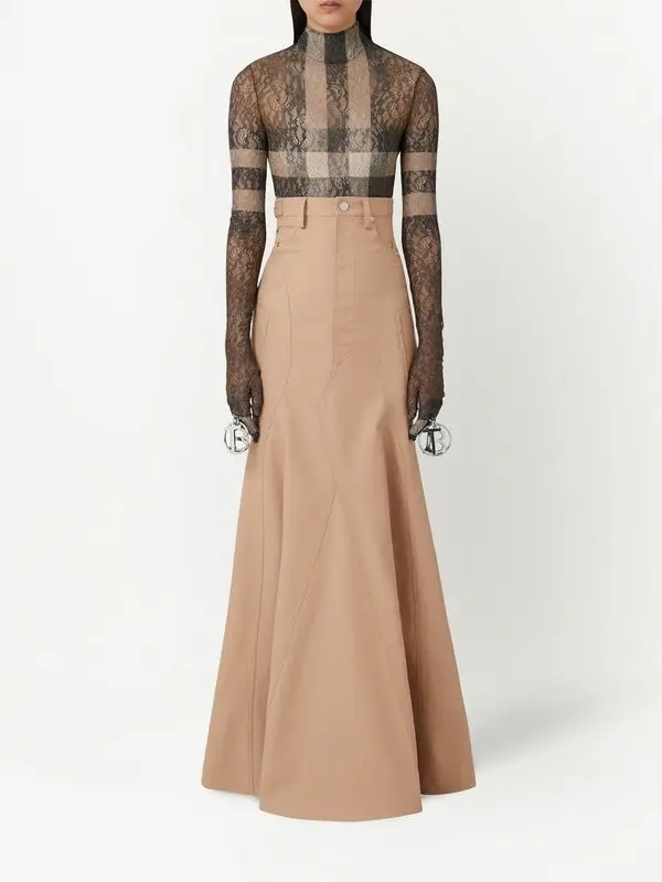 Burberry Gabardine Cotton Full Skirt