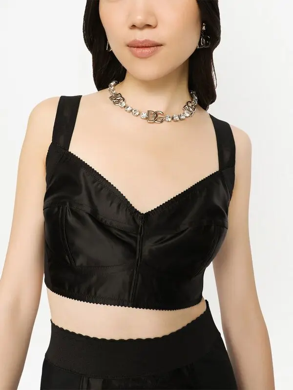 Dolce & Gabbana Dg-logo Rhinestone Necklace