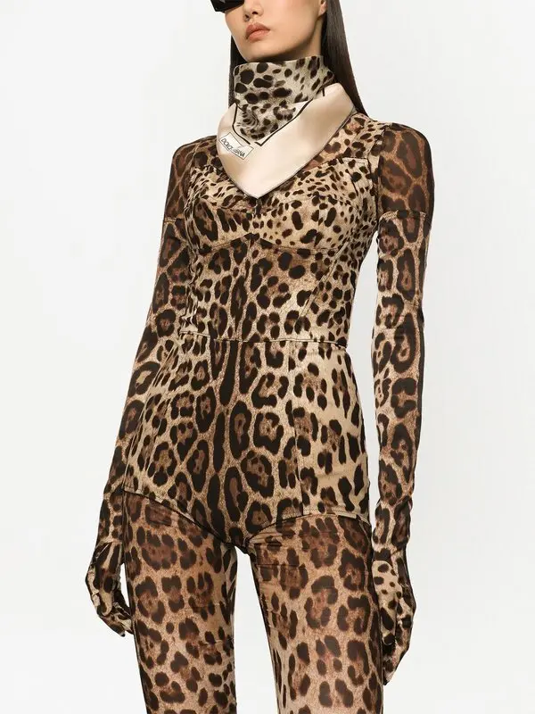 Dolce & Gabbana Kim Leopard-print Twill Scarf