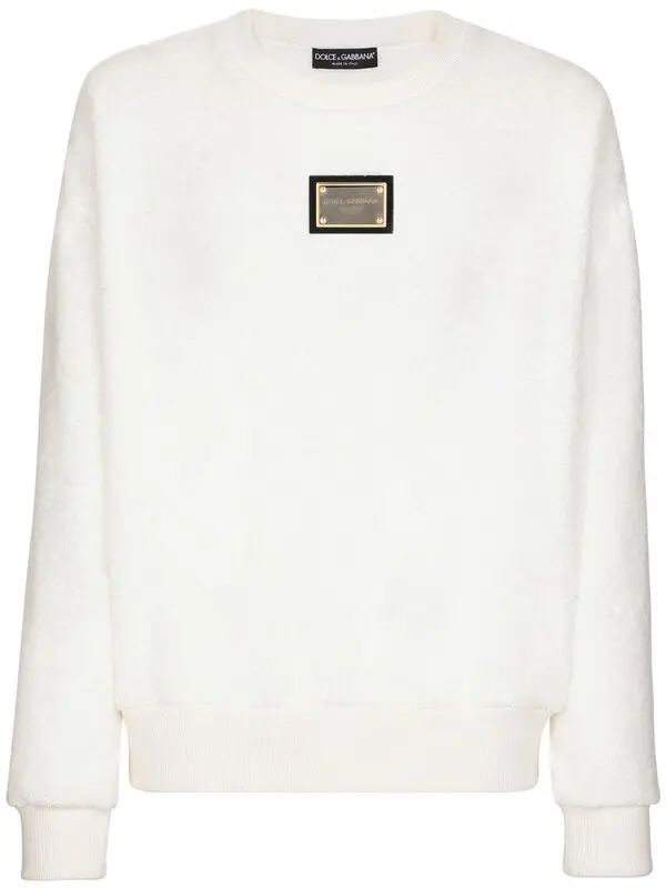 Dolce & Gabbana Logo-plaque Detail Sweatshirt - White