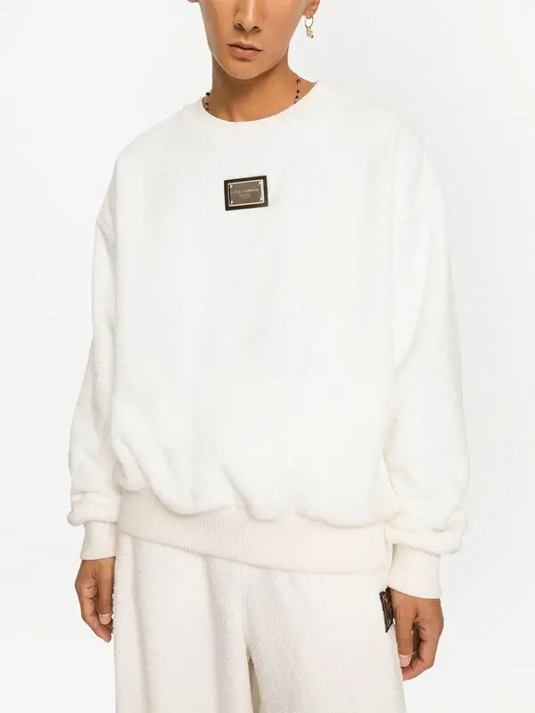 Dolce & Gabbana Logo-plaque Detail Sweatshirt - White
