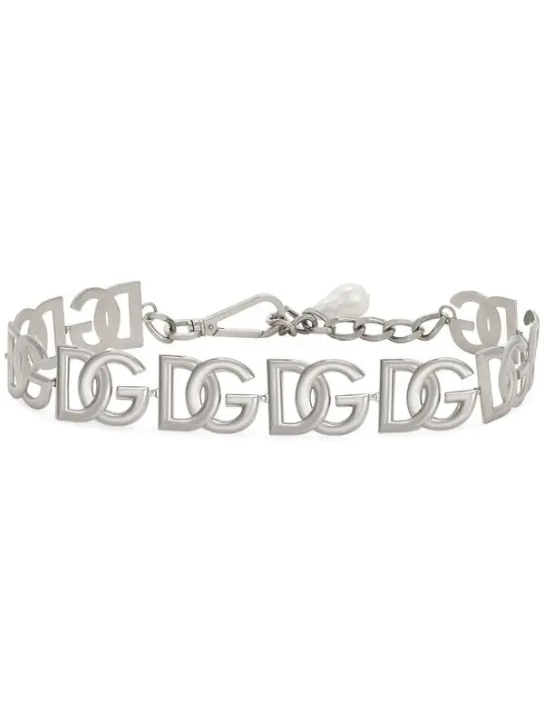 Dolce & Gabbana Dg-logo Chain Belt - Silver