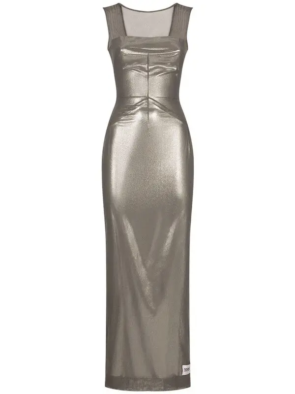 Dolce & Gabbana Metallic Ankle-length Dress - Grey