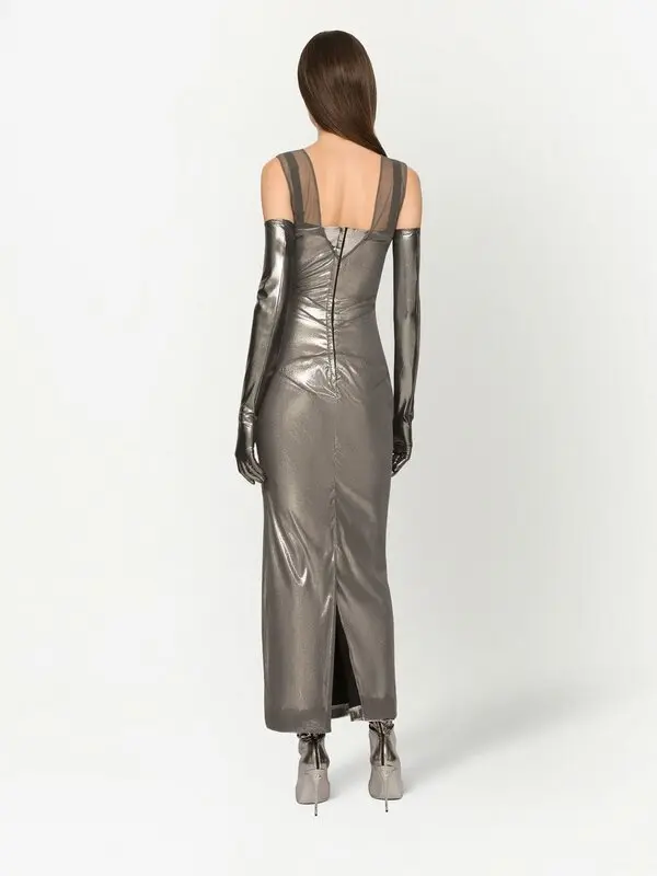 Dolce & Gabbana Metallic Ankle-length Dress - Grey