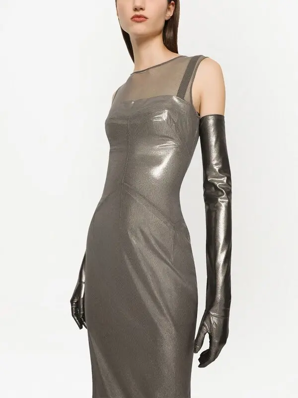 Dolce & Gabbana Metallic Ankle-length Dress - Grey