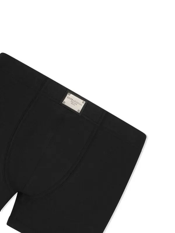 Dolce & Gabbana Logo-plaque Cotton Boxers - Black