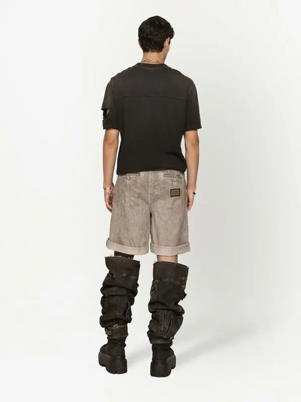 Dolce & Gabbana Garment-dyed Cotton Shorts