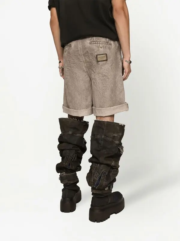 Dolce & Gabbana Garment-dyed Cotton Shorts