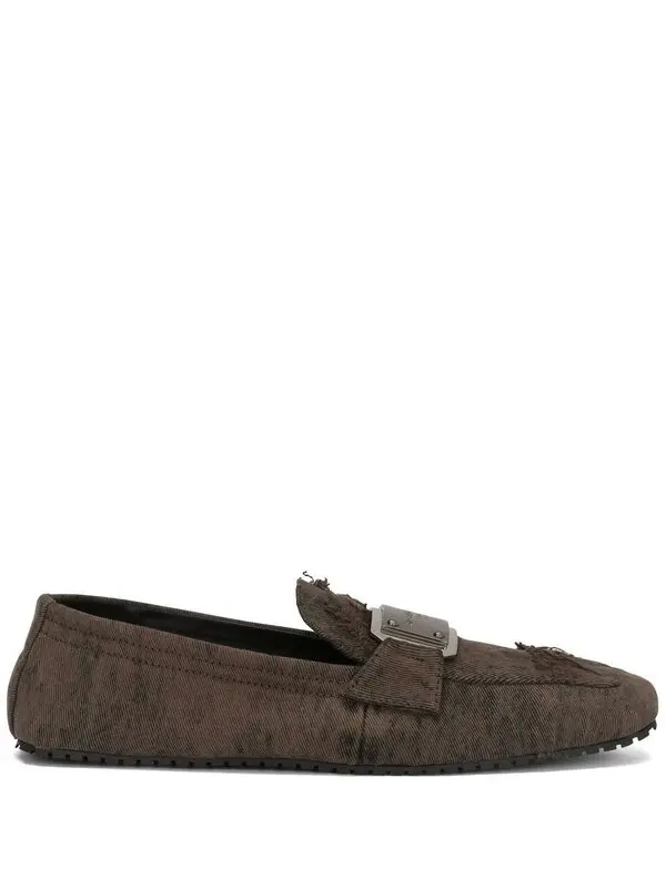 Dolce & Gabbana Logo-tag Patchwork-denim Oafers