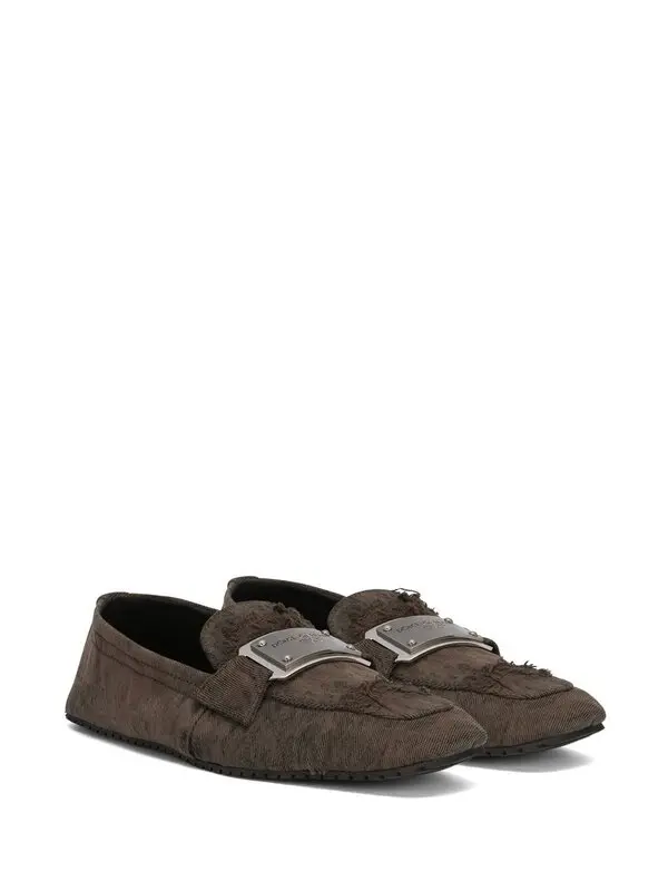 Dolce & Gabbana Logo-tag Patchwork-denim Oafers