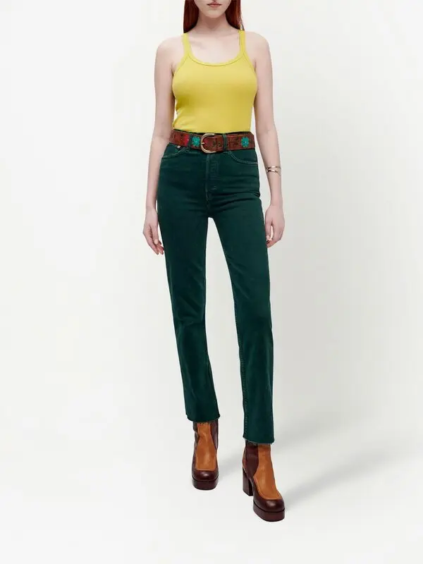 RE/DONE Ultra High Rise Stove-pipe Jeans - Green