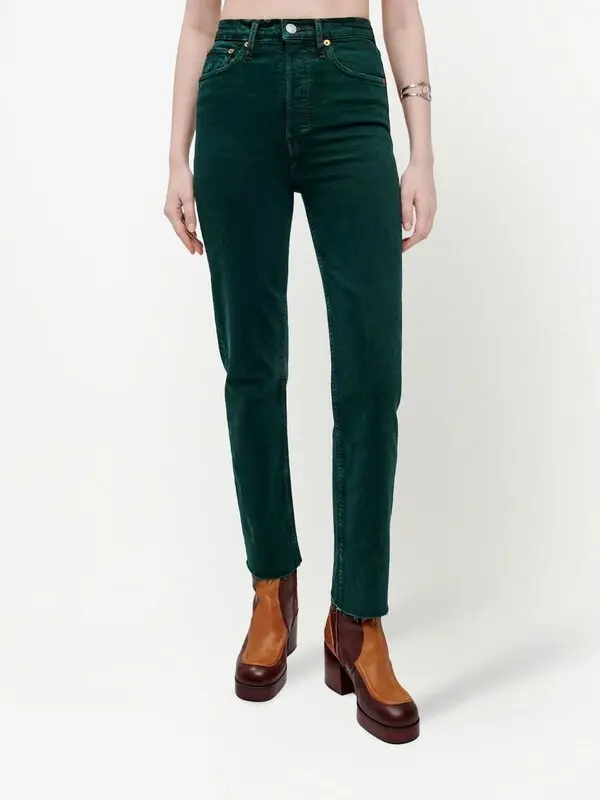 RE/DONE Ultra High Rise Stove-pipe Jeans - Green