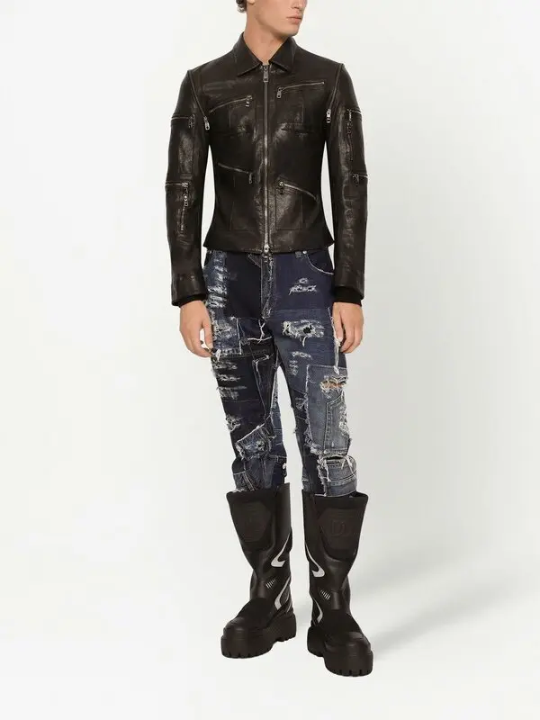 Dolce & Gabbana Leather Biker Jacket
