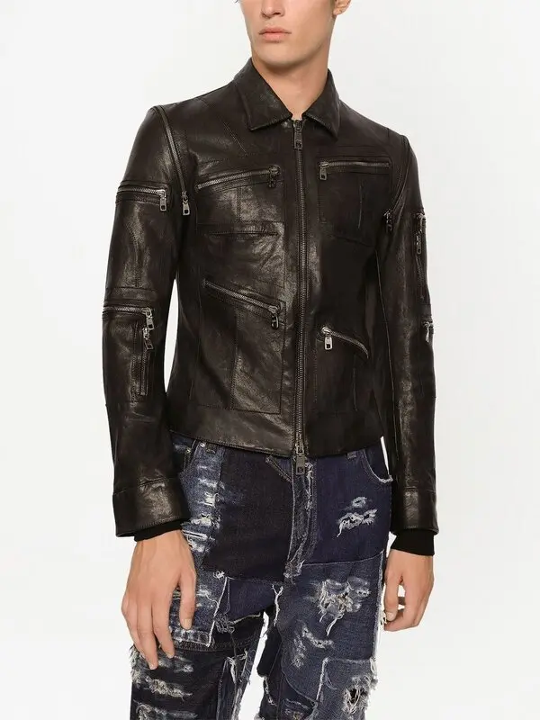 Dolce & Gabbana Leather Biker Jacket