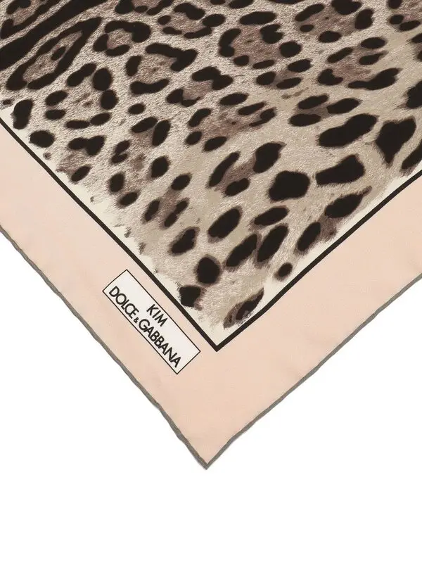 Dolce & Gabbana Kim Leopard-print Twill Scarf - Neutrals
