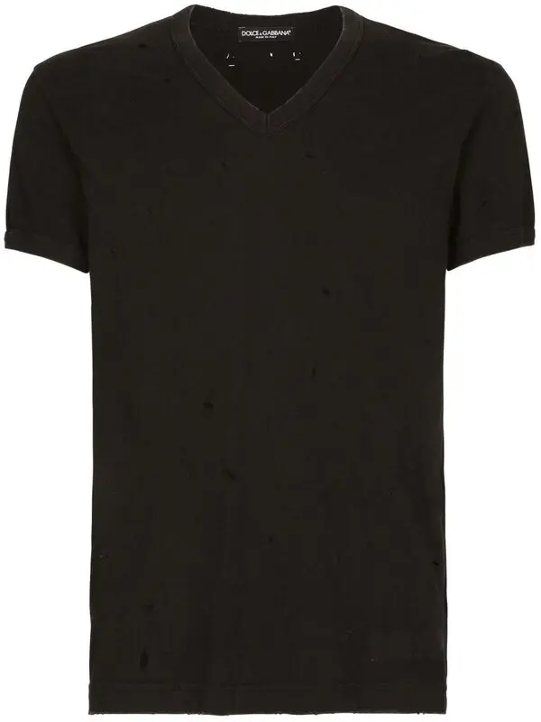 Dolce & Gabbana Logo-patch V-neck T-shirt