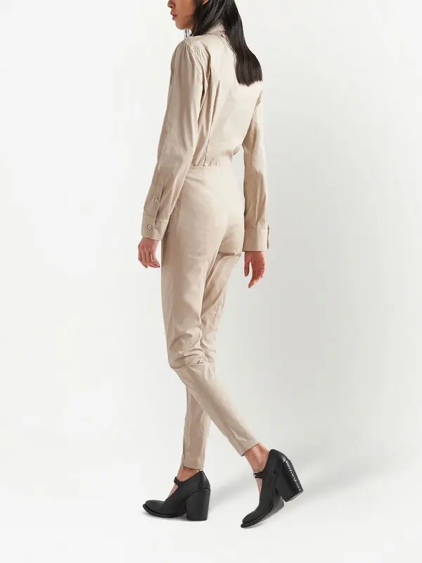 Prada Triangle-logo Poplin Shirt - Neutrals