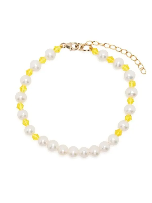 A SINNER IN PEARLS Bead-embellished Bracelet - Yellow