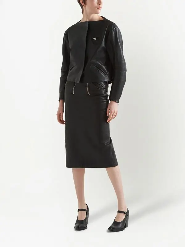Prada Leather Pencil Skirt