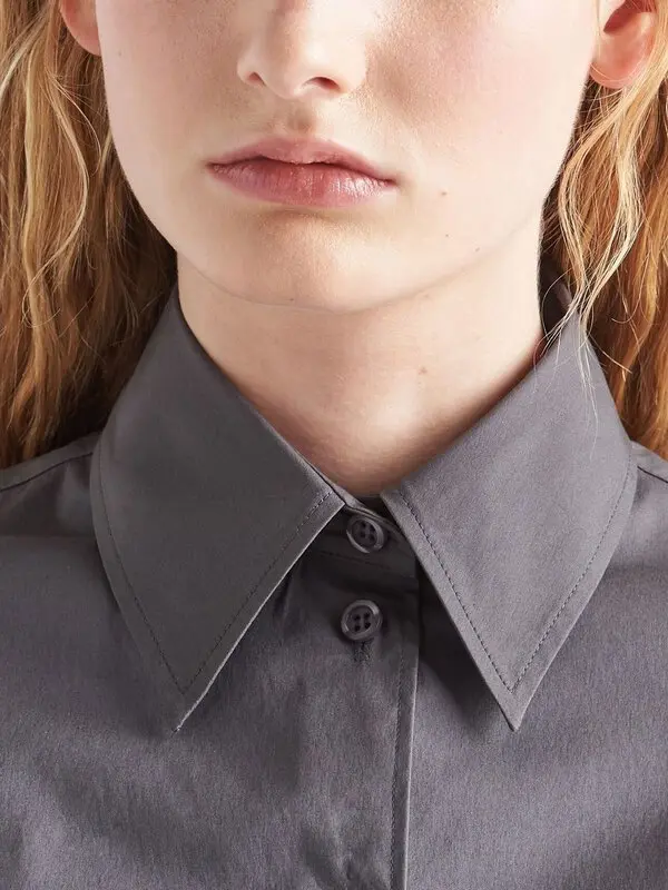 Prada Long-sleeve Poplin Jumpsuit