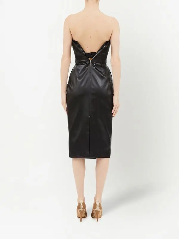 MAISON MARGIELA Cintzed Satin Midi Dress - Black