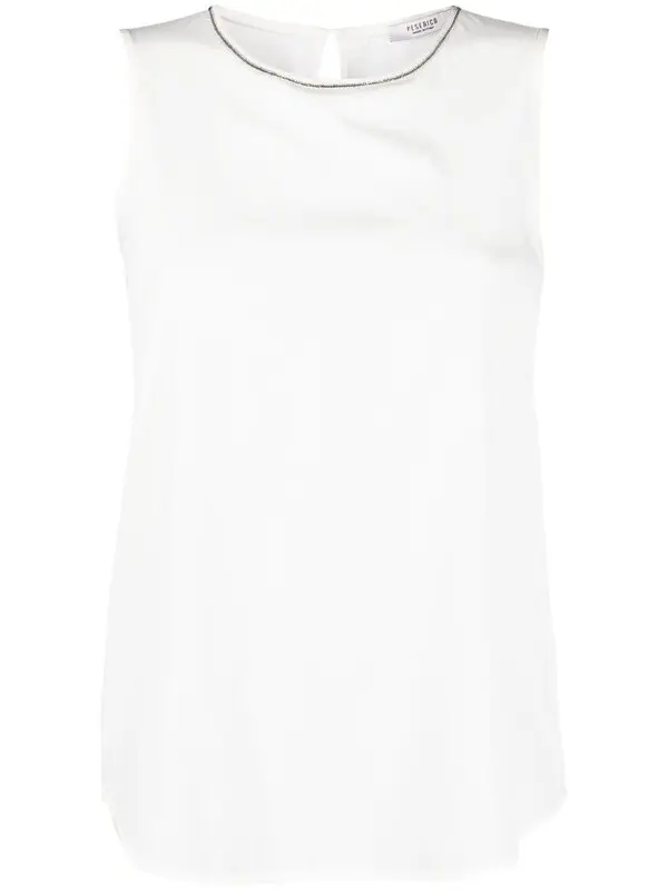 Peserico Bead-detail Sleeveless Blouse