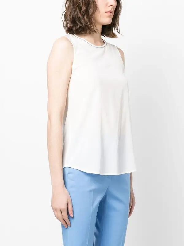 Peserico Bead-detail Sleeveless Blouse
