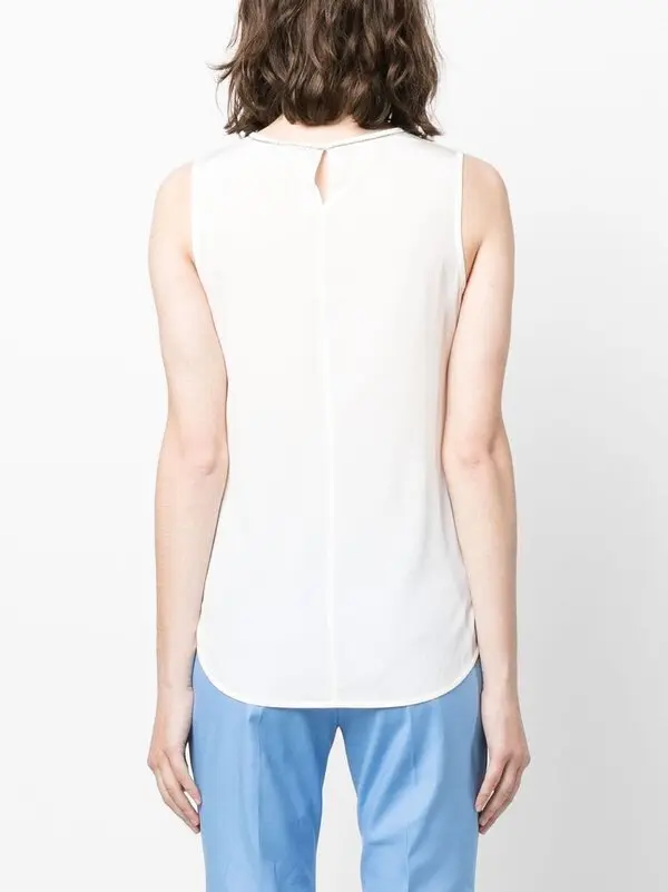 Peserico Bead-detail Sleeveless Blouse