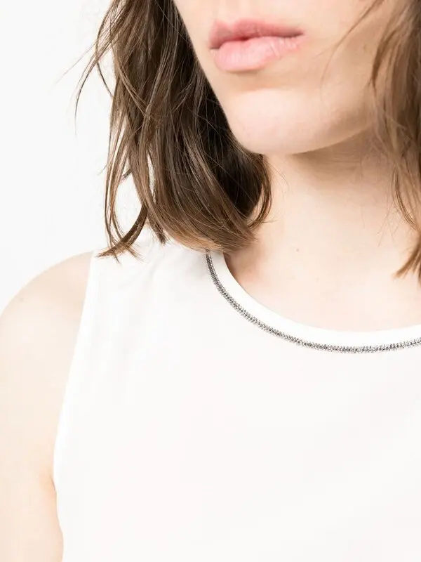 Peserico Bead-detail Sleeveless Blouse