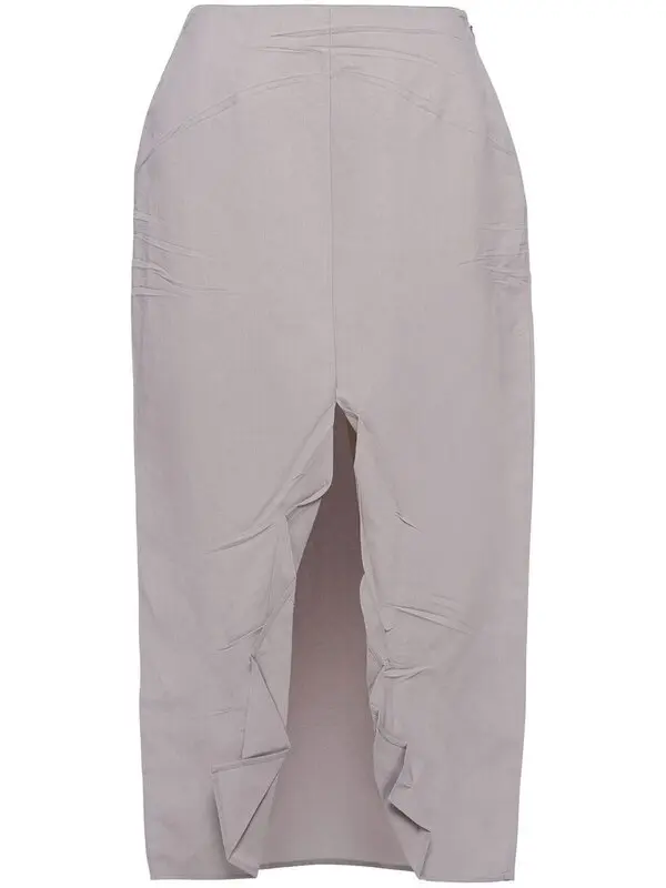 Prada Paper-based Midi Skirt - Grey
