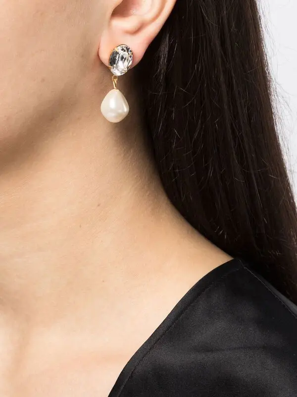 JENNIFER BEHR Tunis Crystal Pearl Drop Earrings
