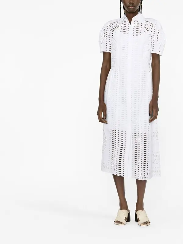 Alberta Ferretti Mandala Broderie Anglaise Midi Dress