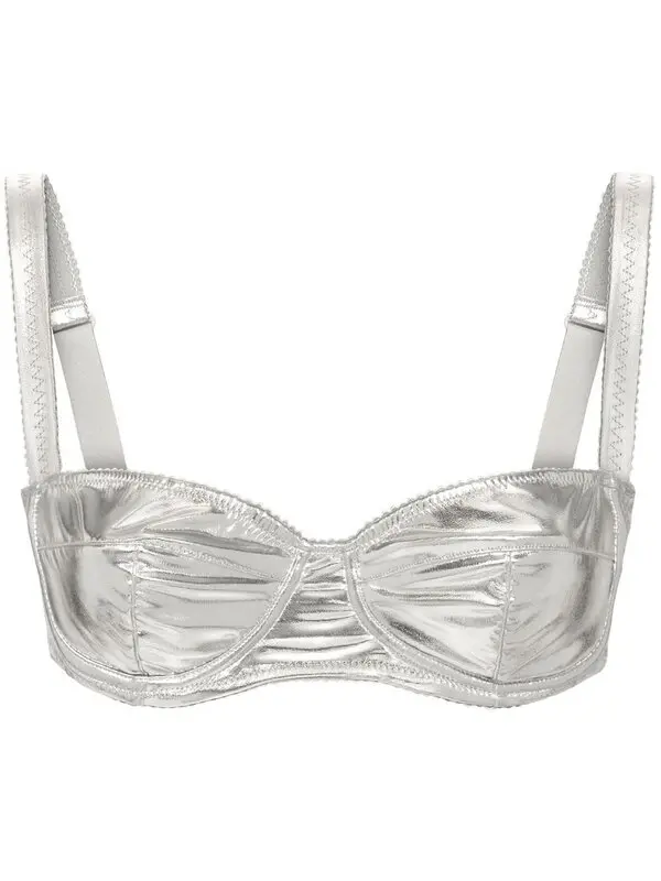 Dolce & Gabbana Kim Coated Balconette Bra - Silver