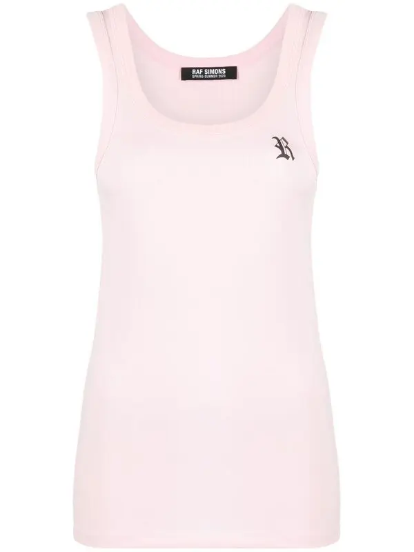 Raf Simons Logo-Print Tank Top - Pink - 46% Off | Editorialist