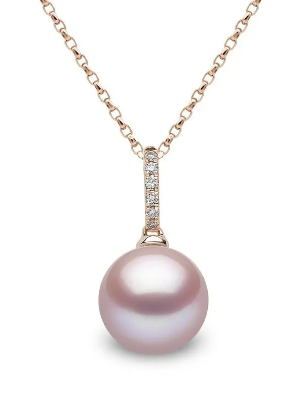 Yoko London 18kt Rose Gold Diamond And Pearl Pendant - Pink
